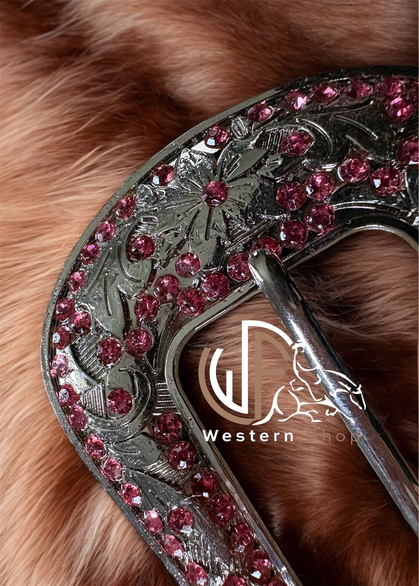Siver Pink Belt Buckle | Winch Farm Western Shop